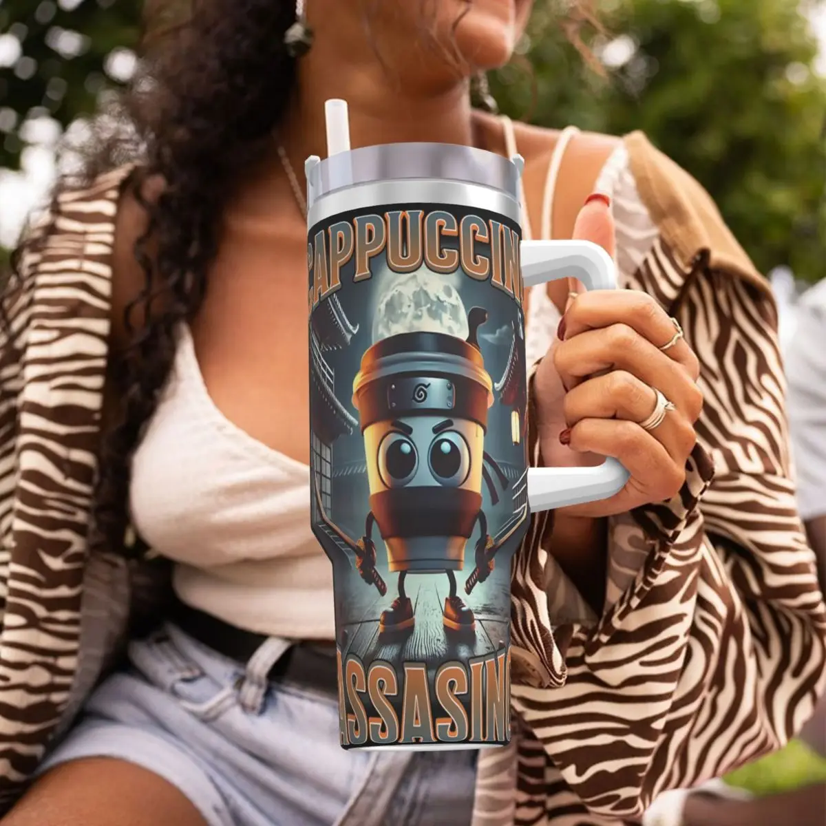 Nerezový termohrnek s motivem Italian Brainrot Cappuccino Assassino ...